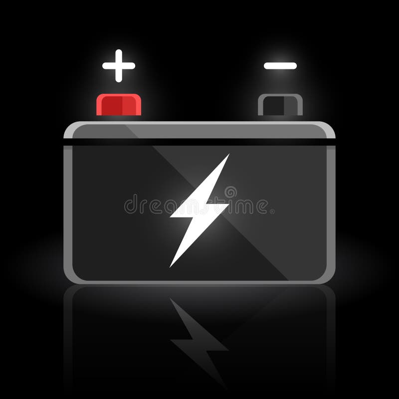 Concept Automotive 12 Volt Car Battery Design on White Background Stock ...