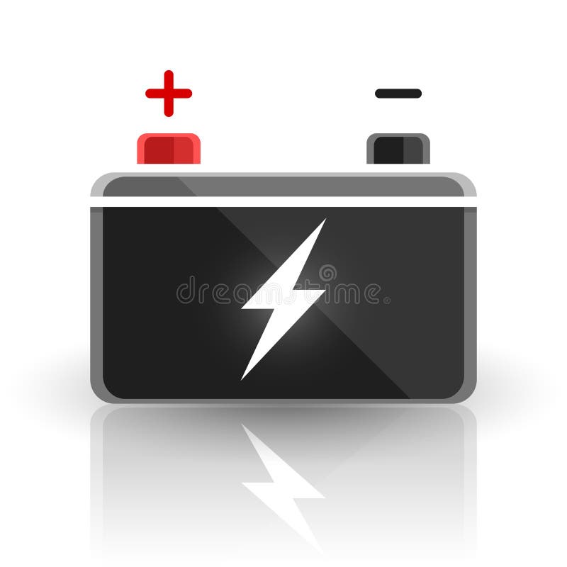 Concept Automotive 12 Volt Car Battery Design on White Background Stock ...