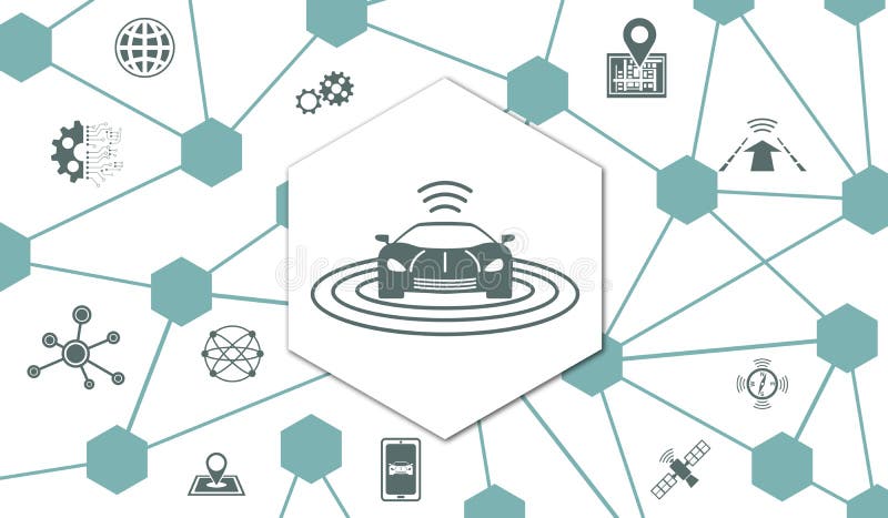 Concept of autonomous car stock illustration. Illustration of vehicle ...