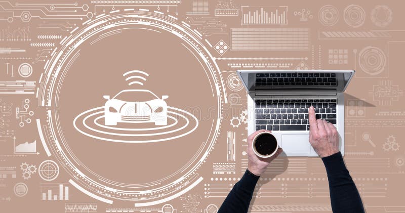 Concept of autonomous car stock image. Image of radar - 353514875