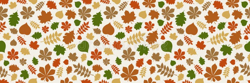Concept of Autumn Background with Leaves. Seamless Pattern. Panoramic ...