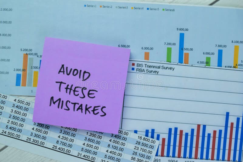 Concept of Avoid these Mistakes Write on Sticky Notes Isolated on ...
