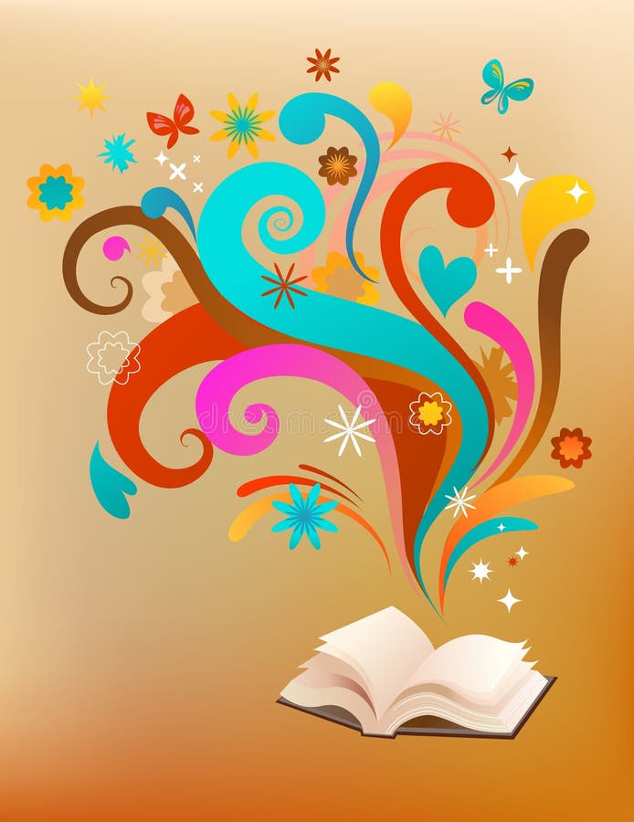 Concept Background with a Book and Design Elements Stock Vector ...