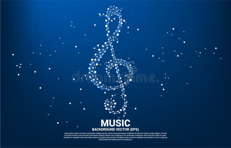 Vector Sol Music Key Note from Dot Connect Line. Stock Illustration ...