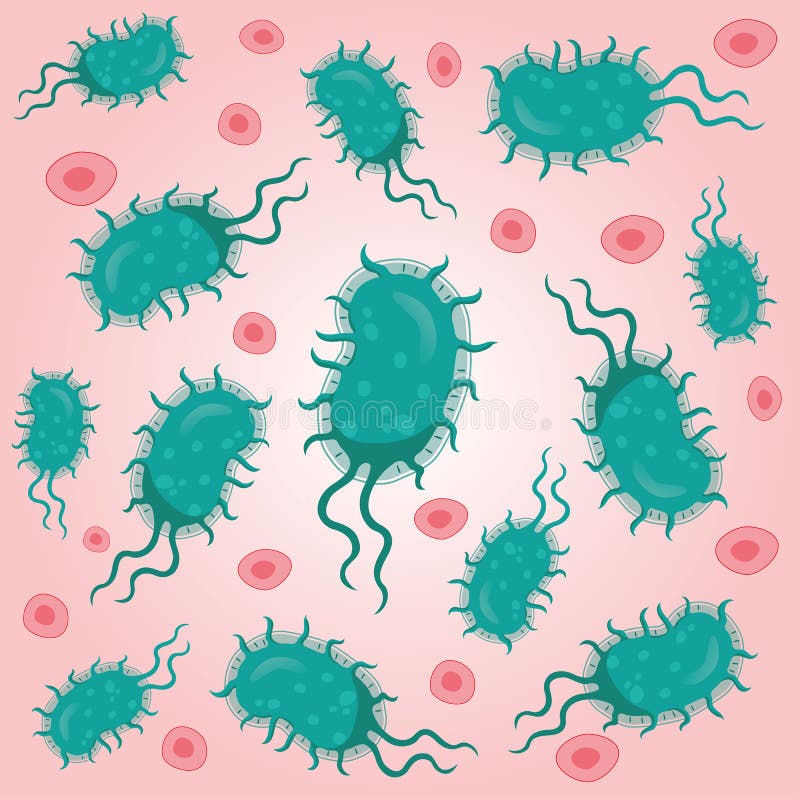 Concept of Bacteriological Infection in the Body. Creature Bacteria ...