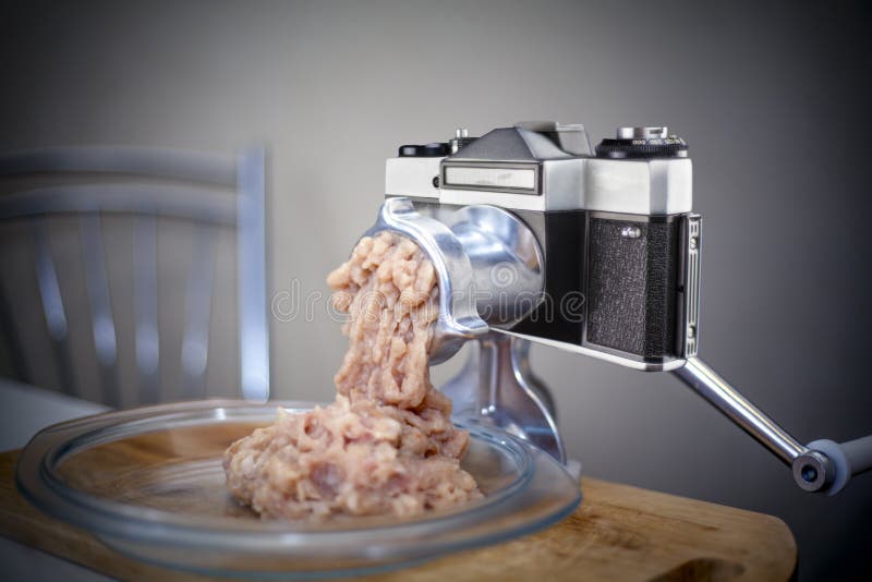 Concept of Bad Photography.manual Mincing, Making Minced Meat Stock ...