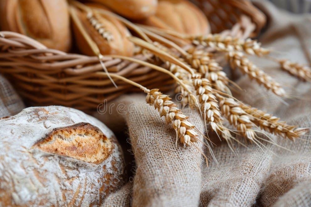 The Concept of Baking Bread. Various Breads and Wheat Varieties ...