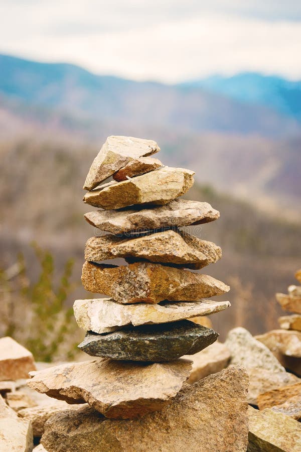 Concept of Balance and Harmony. Rocks on the Coast in the Nature Stock ...