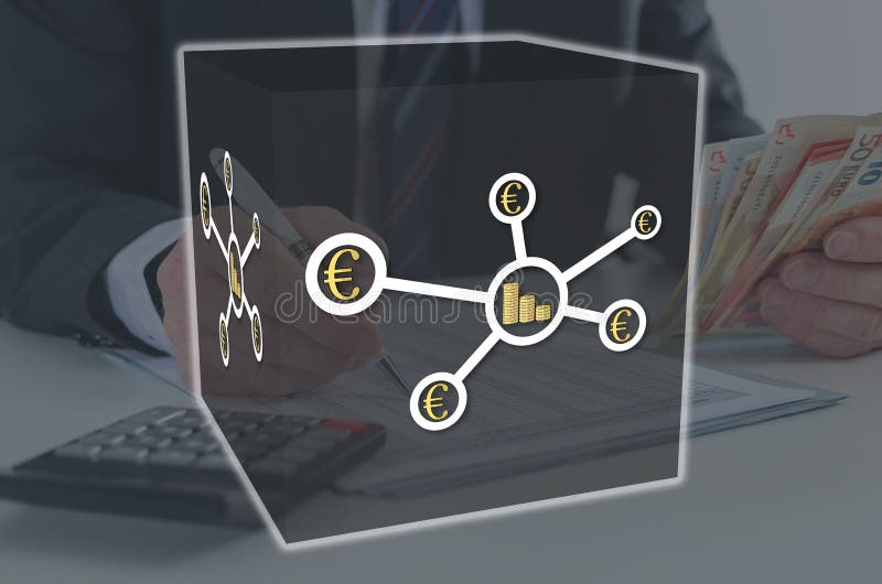 Banking Network. Hexagon Abstract Background with Lines, Polygons, and ...