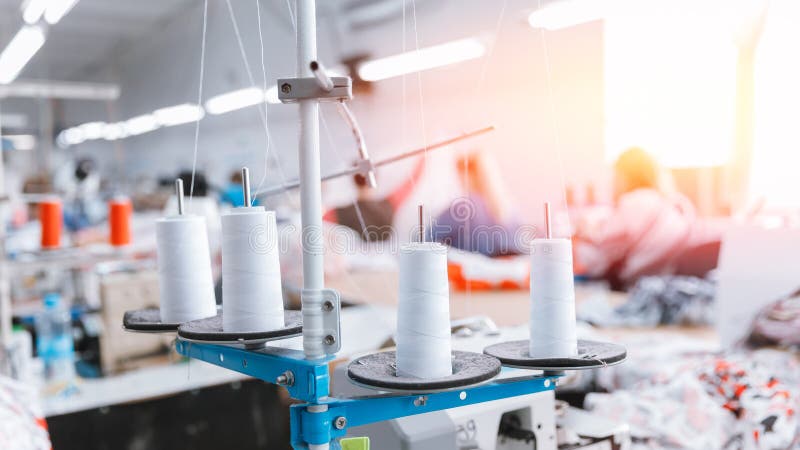 Concept Banner Industry Interior of Garment Factory with Sunlight Stock ...