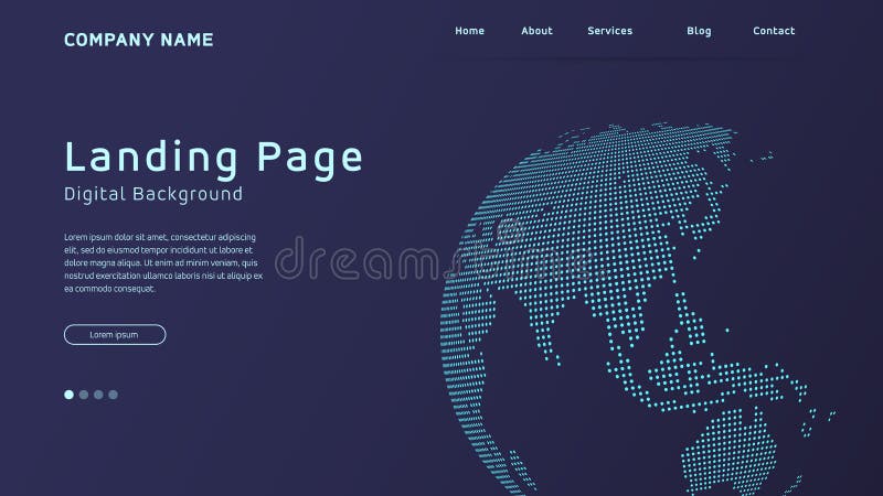 Concept Based Landing Page Design with Background World Map in Dots ...