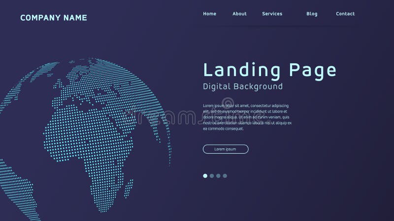 Concept Based Landing Page Design with Background World Map in Dots ...