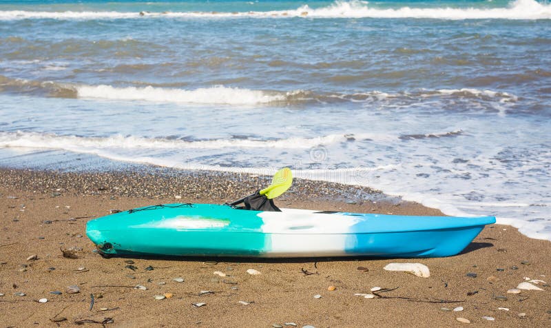 Concept of Beach Activity, Water Sport and Kayaking. a Bright Blue ...
