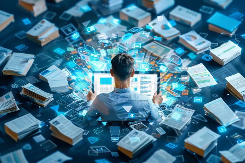 Concept of Being Overwhelmed by the Amount of Information Stock ...