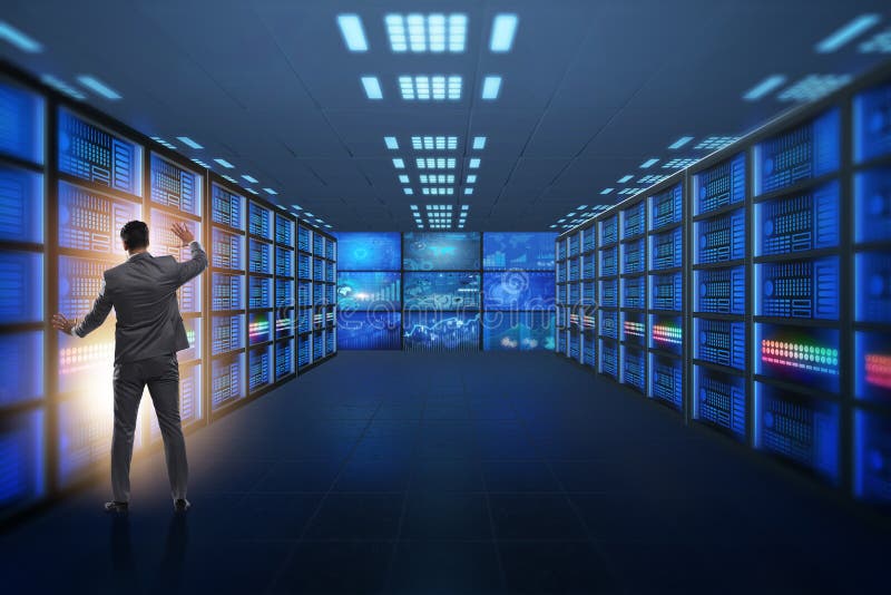 The Concept of Big Data Management with Businessman Stock Photo - Image ...