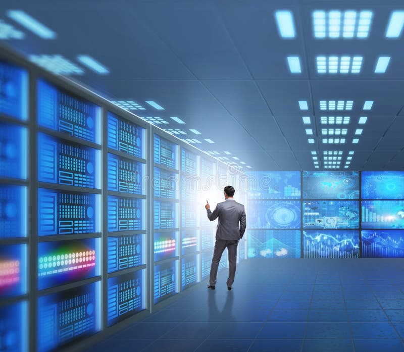 Concept of Big Data Management with Businessman Stock Photo - Image of ...