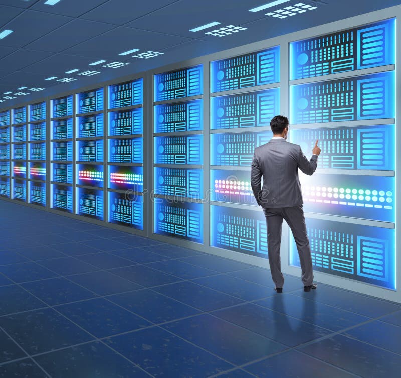 Concept of Big Data Management with Businessman Stock Image - Image of ...