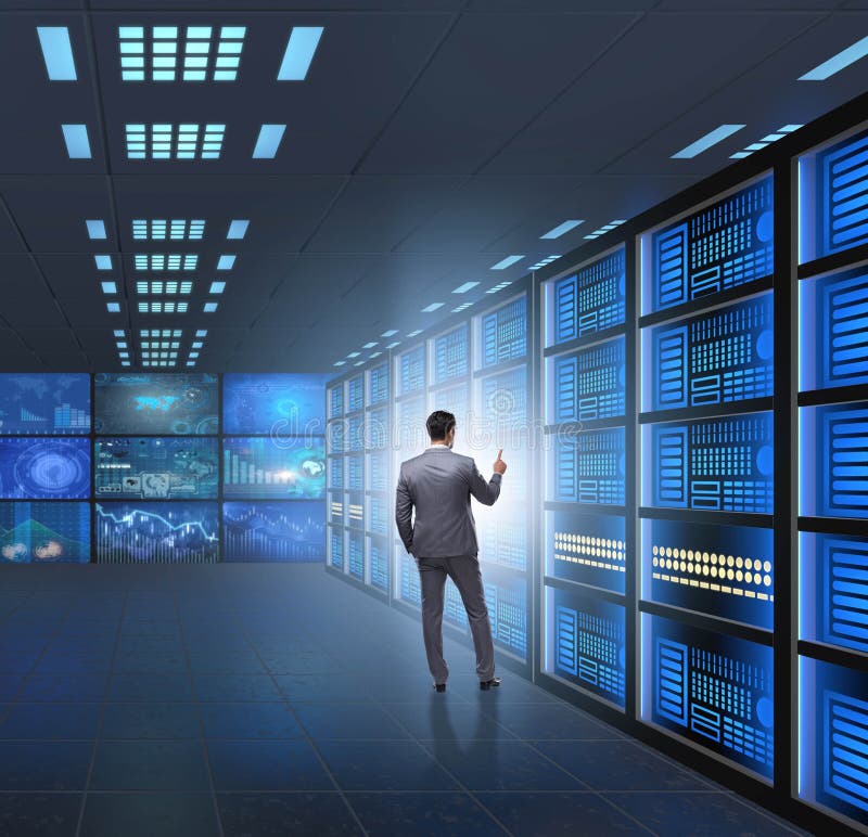 The Concept of Big Data Management with Businessman Stock Photo - Image ...