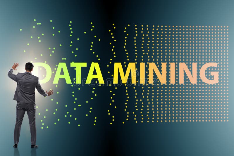 Concept of Big Data and Data Mining with Businessman Stock Photo ...
