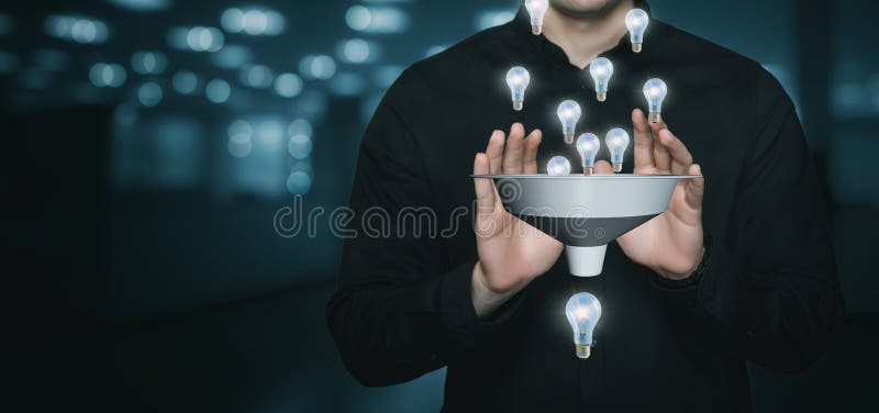 Concept of a Big Idea from Many Small Ideas Stock Photo - Image of ...