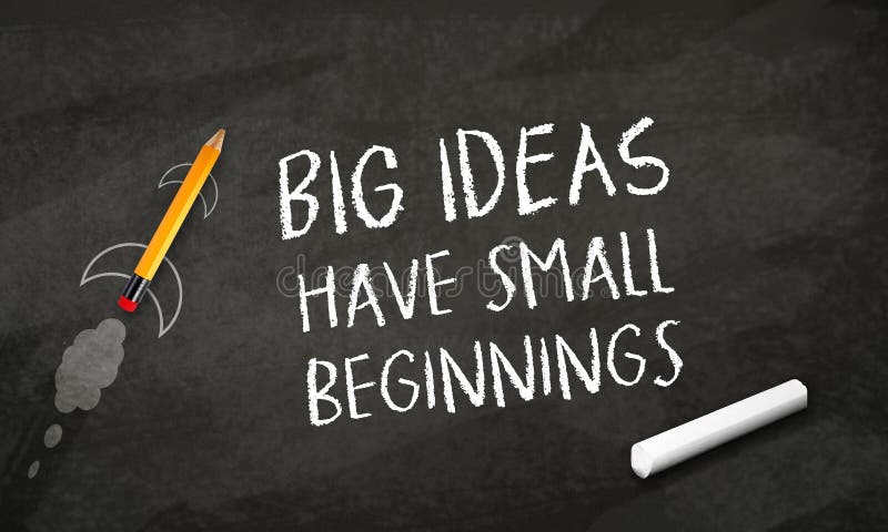 Concept Big Ideas Have Small Beginnings with Pencil Rocket and Paper ...