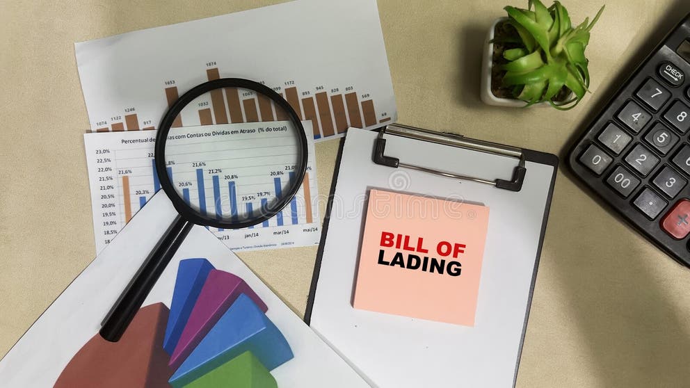 Concept of Bill of Lading Write on Sticky Notes Isolated on Wooden ...