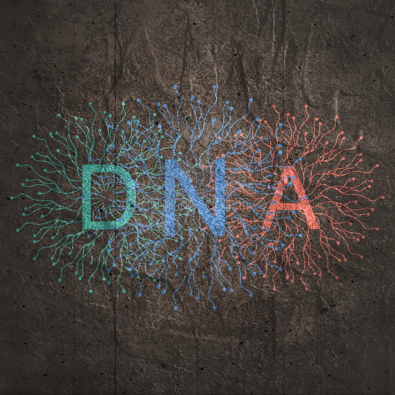 Concept of Biochemistry with Dna Acronym and Lines Connected with Dots ...