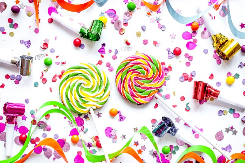 Concept Birthday Party on White Background Top View Pattern Stock Image ...