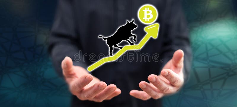 Bullish Bitcoin stock photo. Image of cryptographic - 103424944
