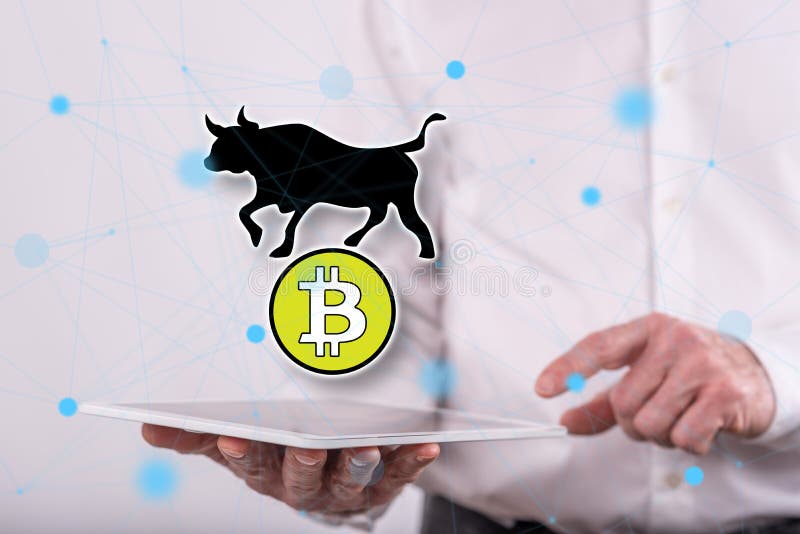 Bullish Bitcoin stock photo. Image of cryptographic - 103424944