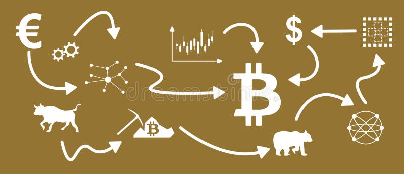Concept of bitcoin stock illustration. Illustration of virtual - 181366870