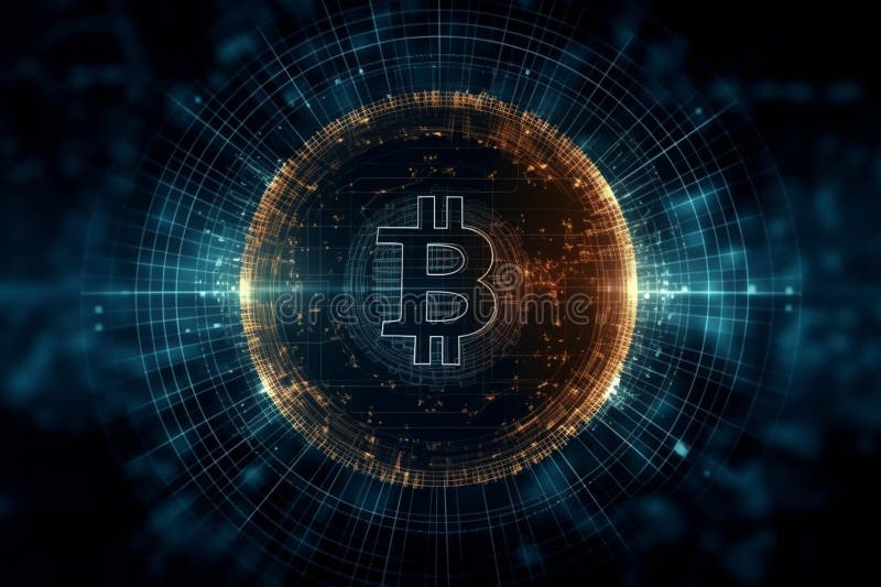 Ai Generative Bitcoin Cryptocurrency Concept. 3d Rendering Toned Image Double Exposure Global ...