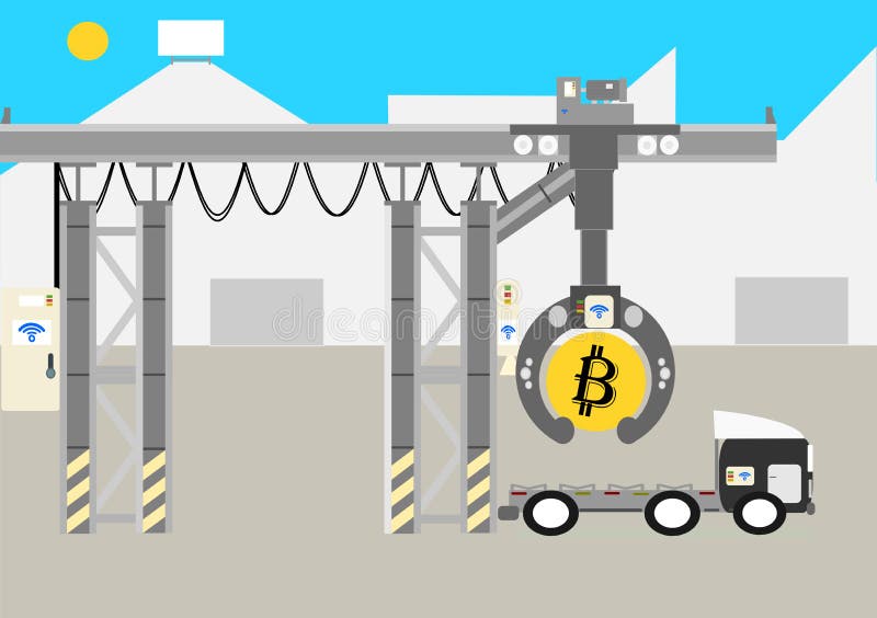 Concept of Bitcoin Mining Industry Stock Vector - Illustration of ...
