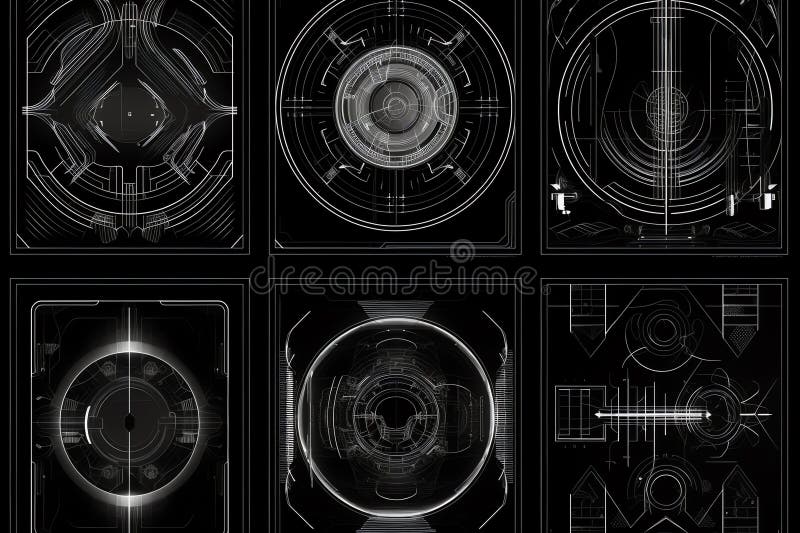 Black Backgrounds with Futuristic Elements, Graphic Design. Generative ...
