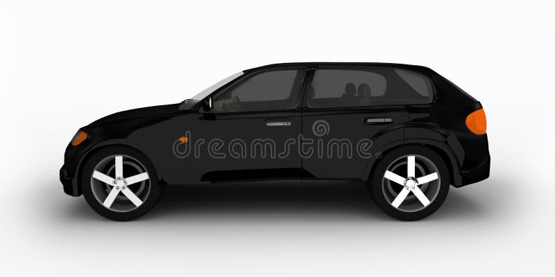 Concept of the Black Crossover Car Stock Illustration - Illustration of ...