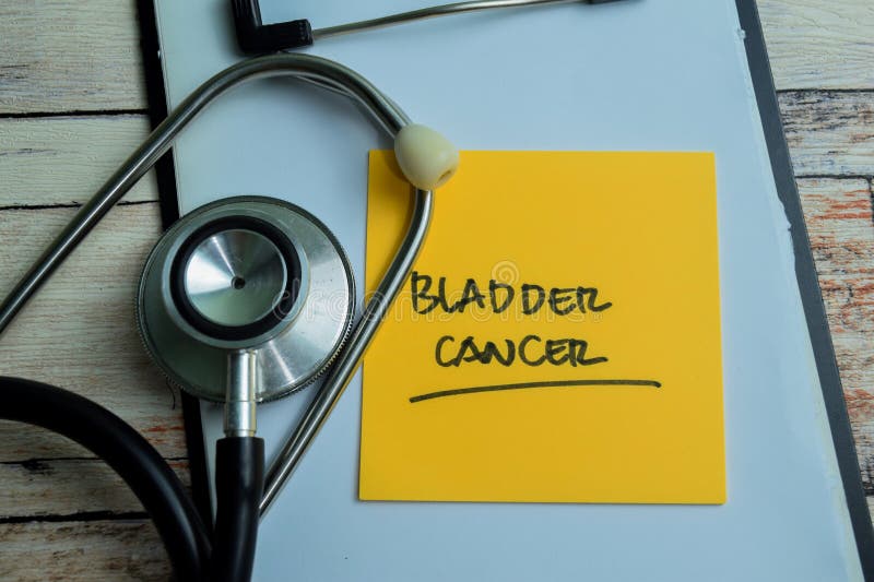 Concept of Bladder Cancer Write on Sticky Notes Isolated on Wooden ...
