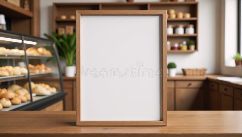 Blank Advertisement Board for Display at a Bakery Store Stock ...