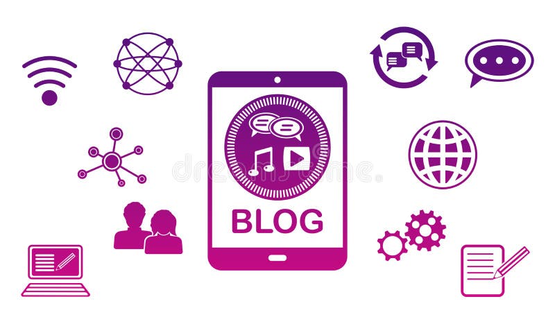 Concept of blog stock illustration. Illustration of blogging - 149152335