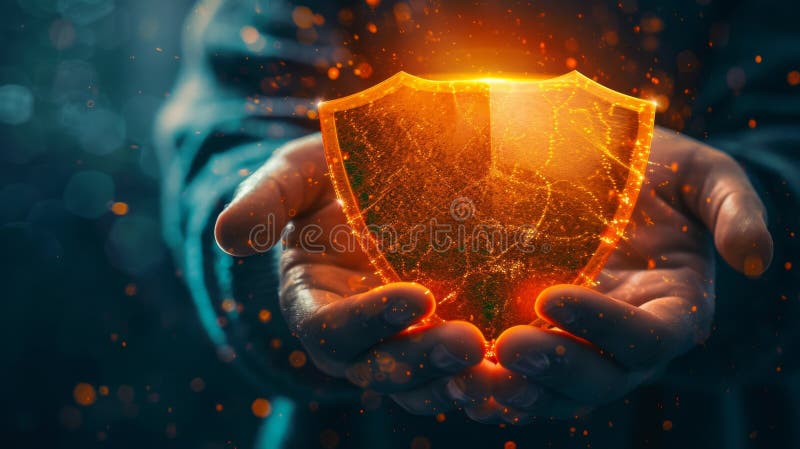 The Concept of Blue Digital Safety Materialized As a Shimmering ...