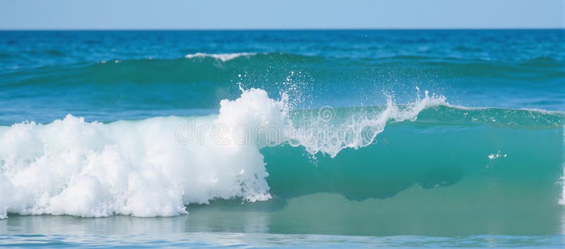 Blue Ocean with Isolating Water Waves on Surface Stock Illustration ...