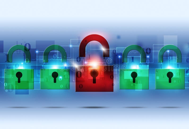 Concept Blue Protection Background Stock Illustration - Illustration of ...