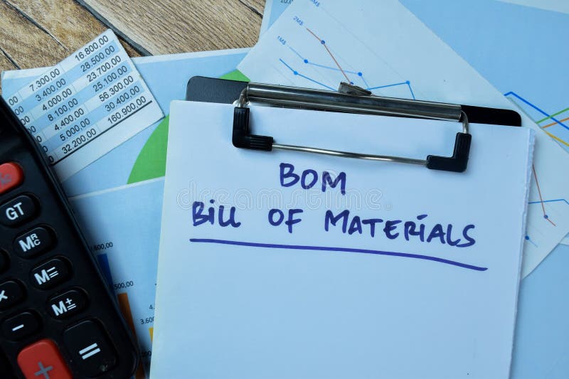 BOM Bill of Materials Symbol. Concept Words BOM Bill of Materials on ...