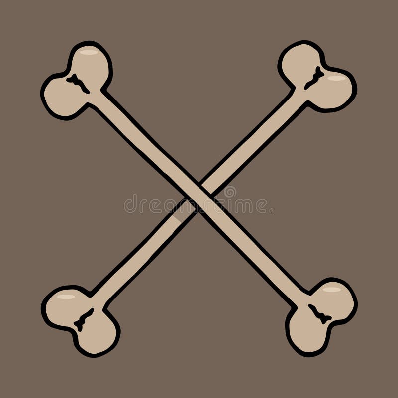 Vector of a Bone. Concept of Bone Cross is a Danger. Hand Drawn Bones ...