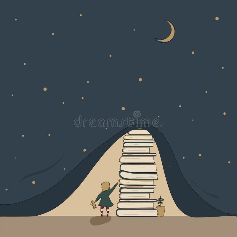 Concept:book is Source of Knowledge.Stack of Books Lifted Curtain of ...