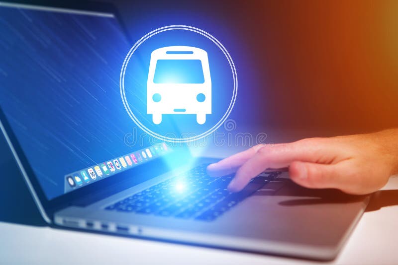 Concept of Booking Bus Ticket Online Stock Photo - Image of plane ...