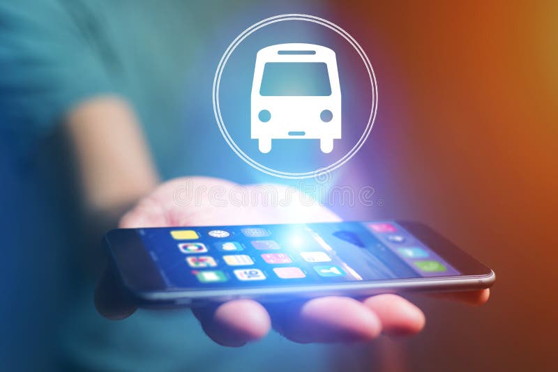 Concept of Booking Bus Ticket Online Stock Image - Image of modern ...