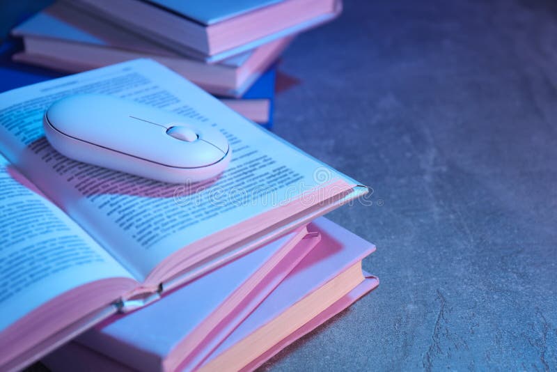 Concept of Books Vs Technology, Space for Text Stock Image - Image of ...