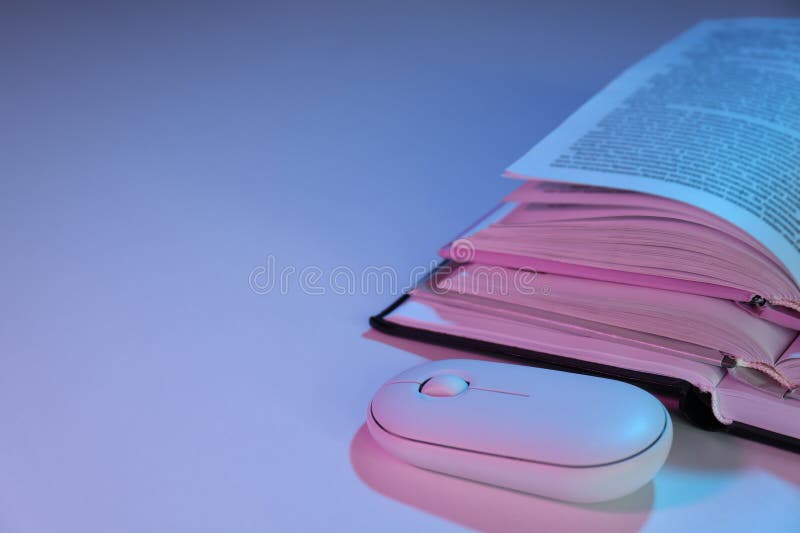Concept of Books Vs Technology, Space for Text Stock Photo - Image of ...