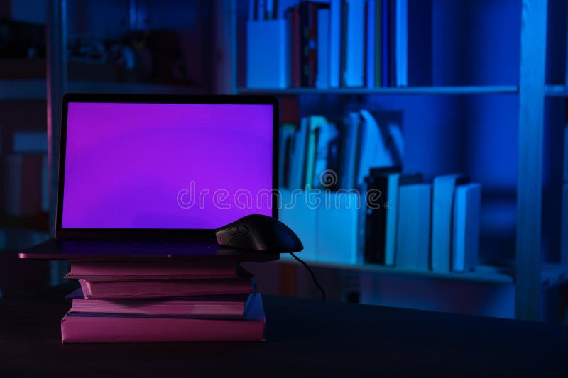 Concept of Books Vs Technology, Space for Text Stock Image - Image of ...