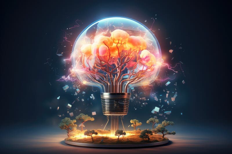 Concept of a Brain Full with Creativity and Idea and Inspiration ...